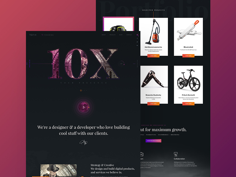 Ten-X Website Template | Free PSD Template | PSD Repo