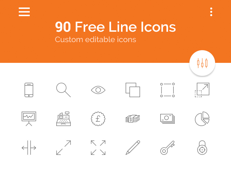 90 Line Icons | Free PSD Template | PSD Repo