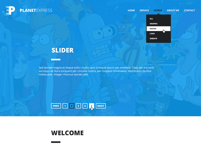 Planet Express One Page | Free PSD Template | PSD Repo