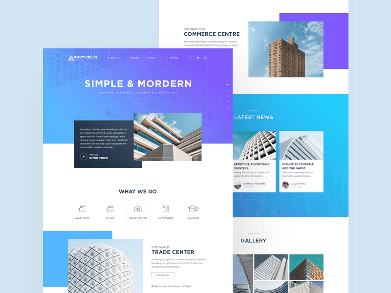Architecture Website Concept | Free PSD Template | PSD Repo