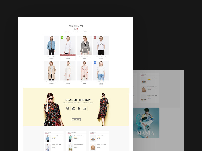 Fashion UI Kit | Free PSD Template | PSD Repo