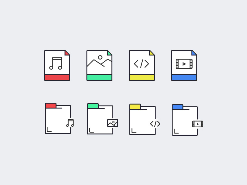 Files and Folders Icons | Free PSD Template | PSD Repo