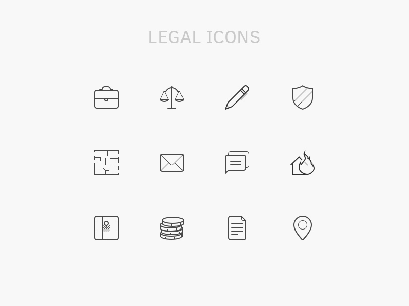 Legal Icon Set | Free PSD Template | PSD Repo