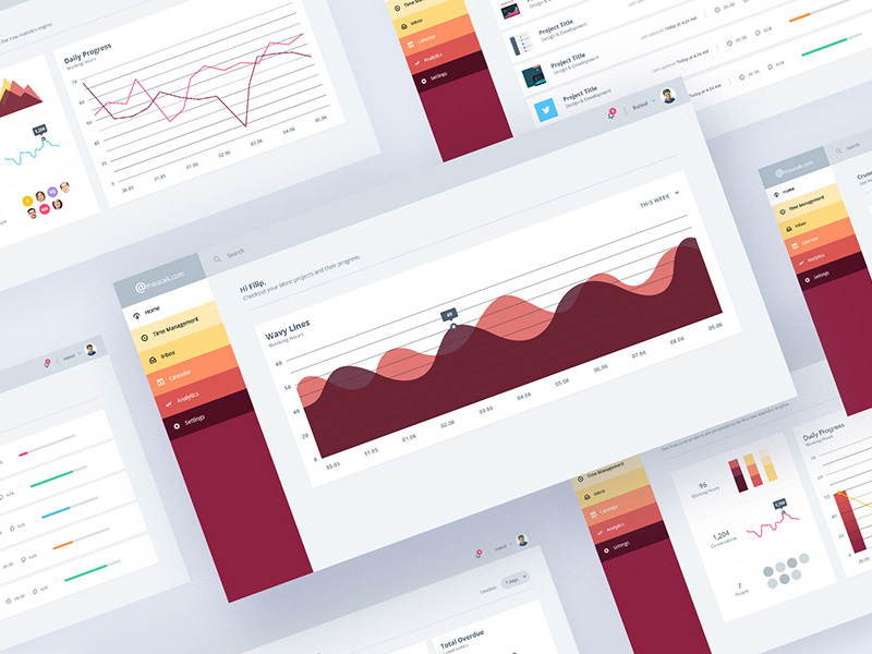Admin Xd UI Kits With Analytics Elements | Free Xd Templates
