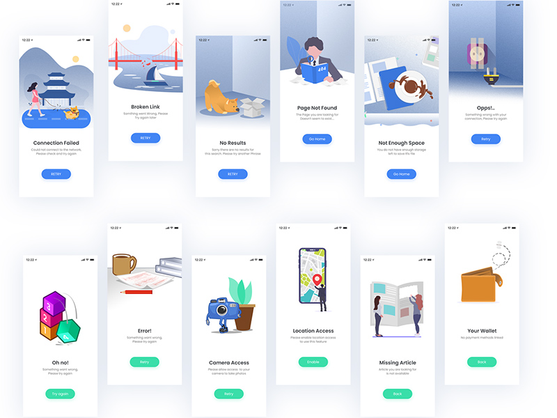 Error Illustration Screens | Free PSD Template | PSD Repo