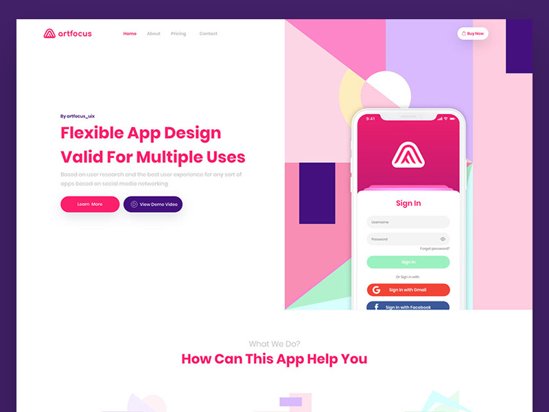 Adobe Xd Landing Page Template Free Xd Templates