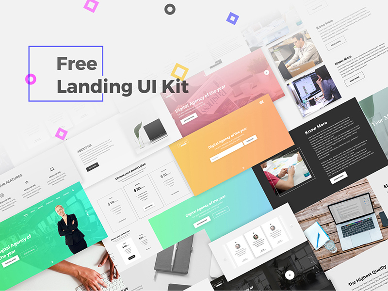 Landing Page UI Kit | Free PSD Template | PSD Repo