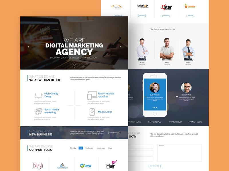 Web Agency Website Template Free PSD Template PSD Repo