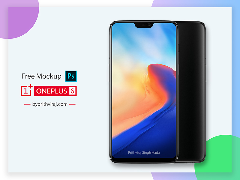 OnePlus 6 PSD mockup | Free PSD Template | PSD Repo