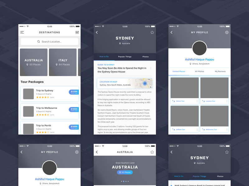 Travel UI Kit | Free PSD Template | PSD Repo
