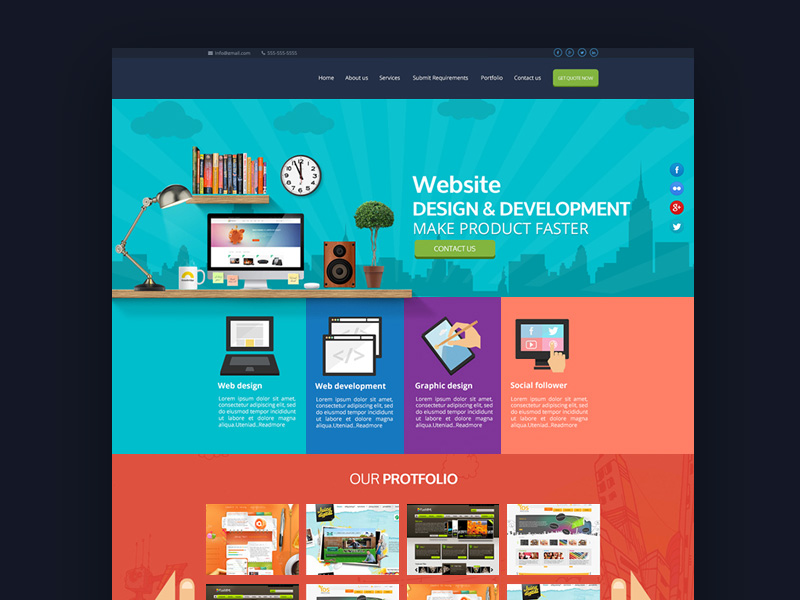 Web Services Template | Free PSD Template | PSD Repo