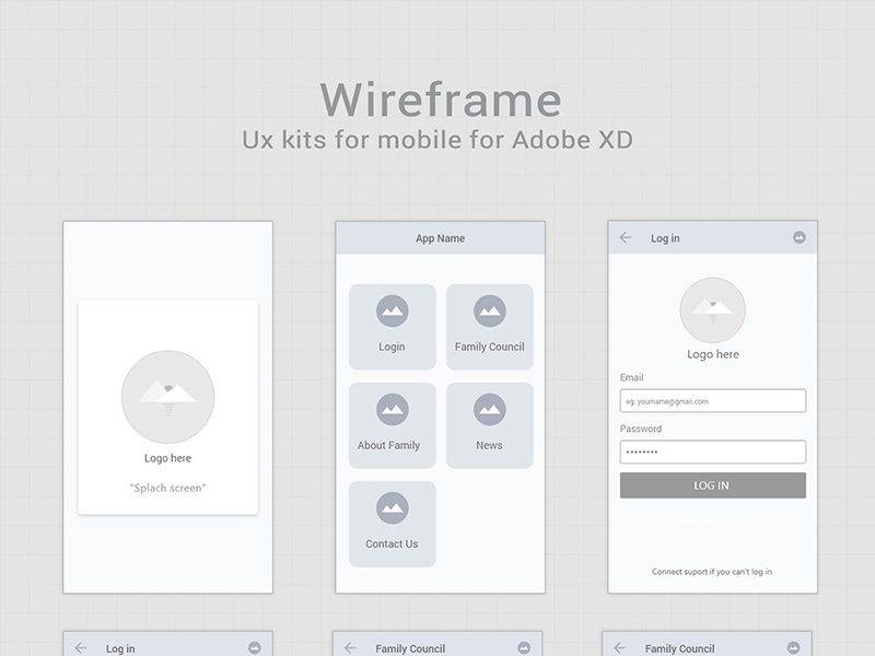 Adobe XD Wireframe Kit Templates Free Xd Templates