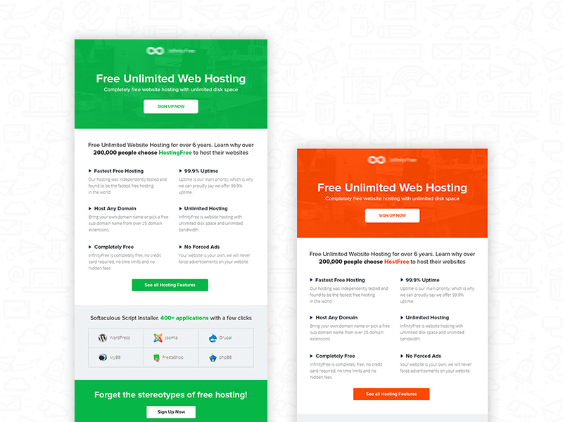 HostFree Email Newsletter Template Free PSD Template PSD Repo