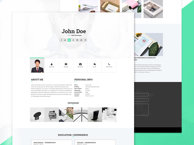 Mortale One Page Personal Portfolio Html Template