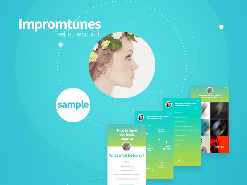 Impromtunes Music UI Kit | Free PSD Template | PSD Repo
