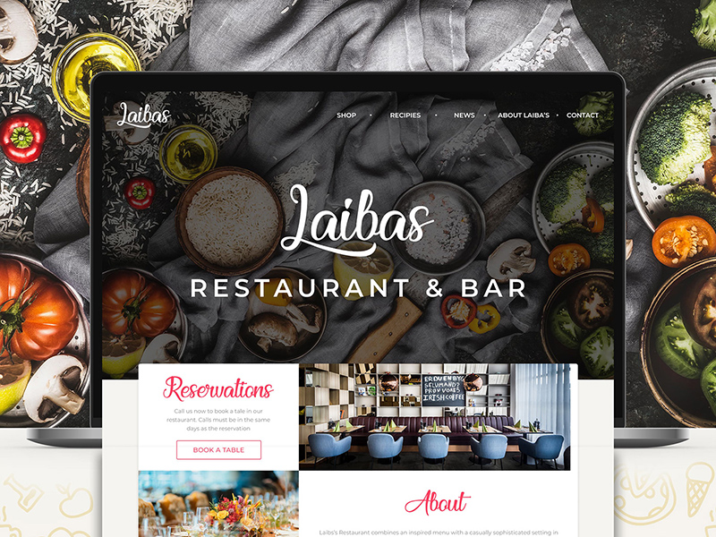 Laiba's Restaurant & Bar Landing Page Template | Free PSD Template ...