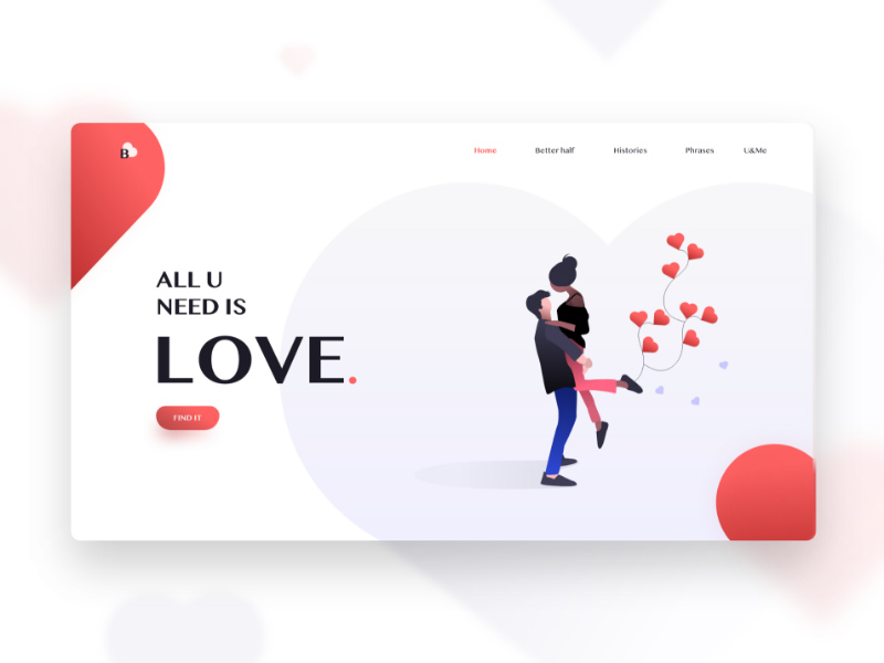 Landing Love Page Template | Free Xd Templates