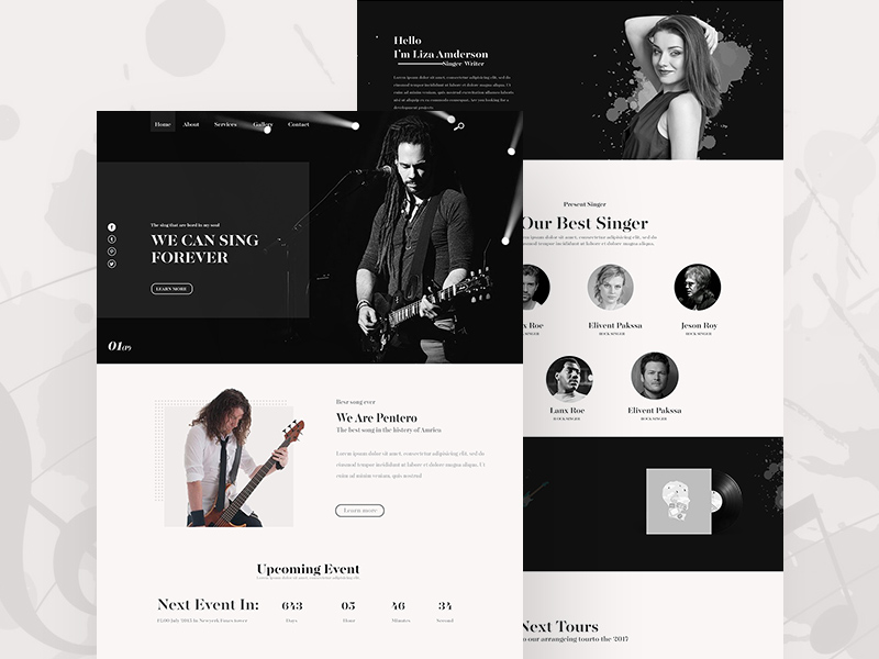 Music Home Page Redesign | Free PSD Template | PSD Repo