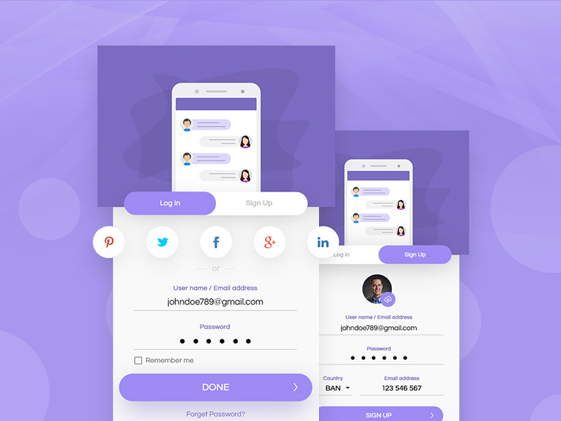 Mountain App UI | Free PSD Template | PSD Repo