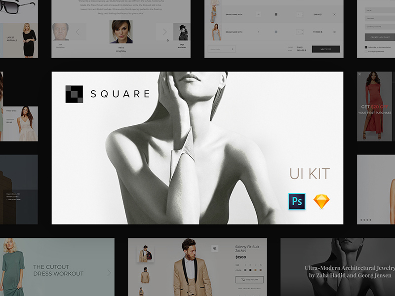 Square UI Kit | Free PSD Template | PSD Repo
